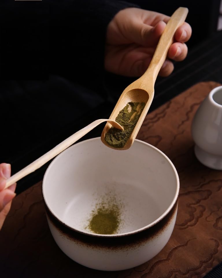 6 Piece Premium Matcha Set (Matcha Bowl, Whisk, Stand, Scoop, Tea Stra ...